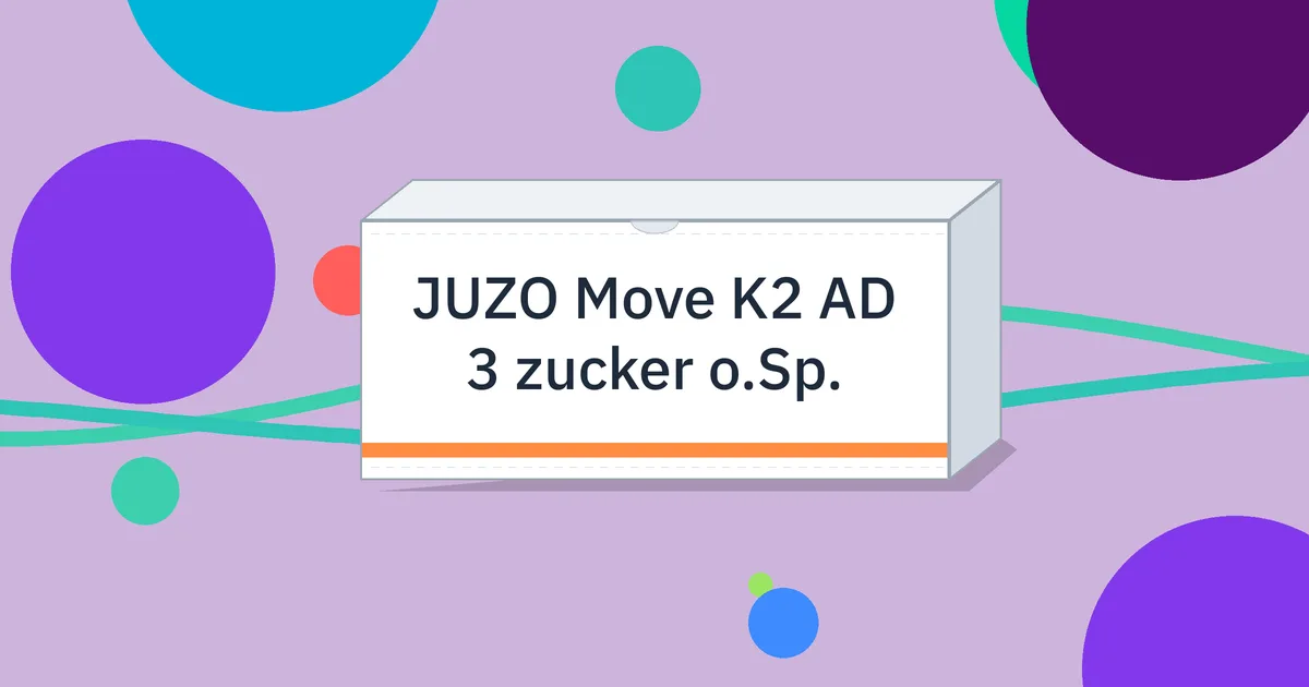 Symbolbild: Packung mit der Aufschrift JUZO Move K2 AD 3 zucker o.Sp. (PZN 18507739) – Verfügbarkeit und Bezug in Apotheken in Frankfurt am Main