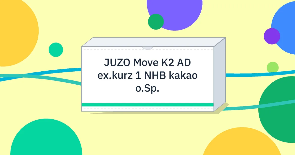 Symbolbild: Packung mit der Aufschrift JUZO Move K2 AD ex.kurz 1 NHB kakao o.Sp. (PZN 18542492) – Verfügbarkeit und Bezug in Apotheken in Frankfurt am Main
