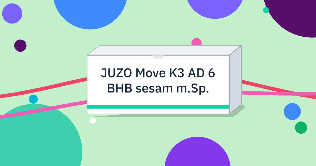 Symbolbild: Packung mit der Aufschrift JUZO Move K3 AD 6 BHB sesam m.Sp. (PZN 18567150) – Verfügbarkeit und Bezug in Apotheken in Frankfurt am Main