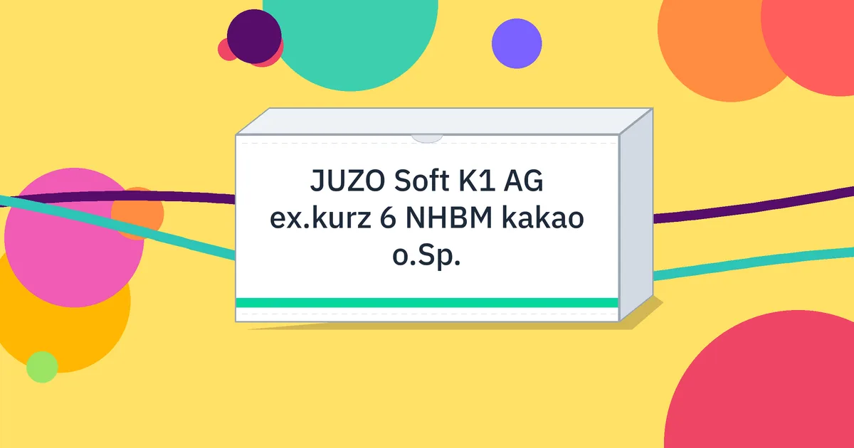 Symbolbild: Packung mit der Aufschrift JUZO Soft K1 AG ex.kurz 6 NHBM kakao o.Sp. (PZN 14996983) – Verfügbarkeit und Bezug in Apotheken in Frankfurt am Main