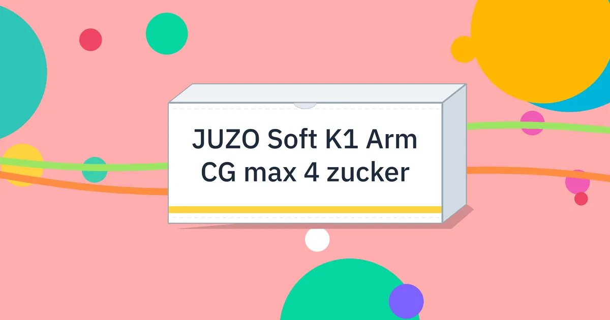 Symbolbild: Packung mit der Aufschrift JUZO Soft K1 Arm CG max 4 zucker (PZN 15510014) – Verfügbarkeit und Bezug in Apotheken in Frankfurt am Main