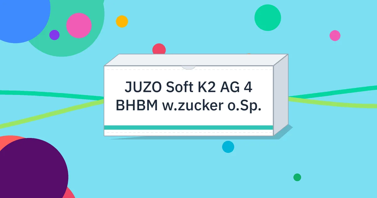 Symbolbild: Packung mit der Aufschrift JUZO Soft K2 AG 4 BHBM w.zucker o.Sp. (PZN 14868570) – Verfügbarkeit und Bezug in Apotheken in Frankfurt am Main