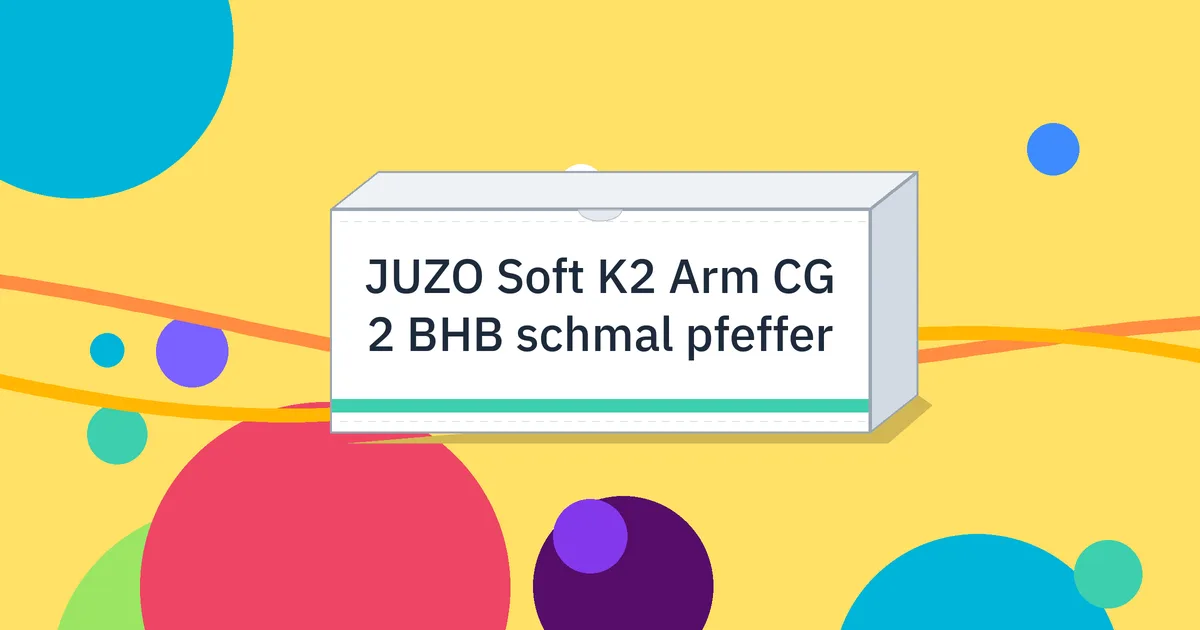 Symbolbild: Packung mit der Aufschrift JUZO Soft K2 Arm CG 2 BHB schmal pfeffer (PZN 15511261) – Verfügbarkeit und Bezug in Apotheken in Frankfurt am Main