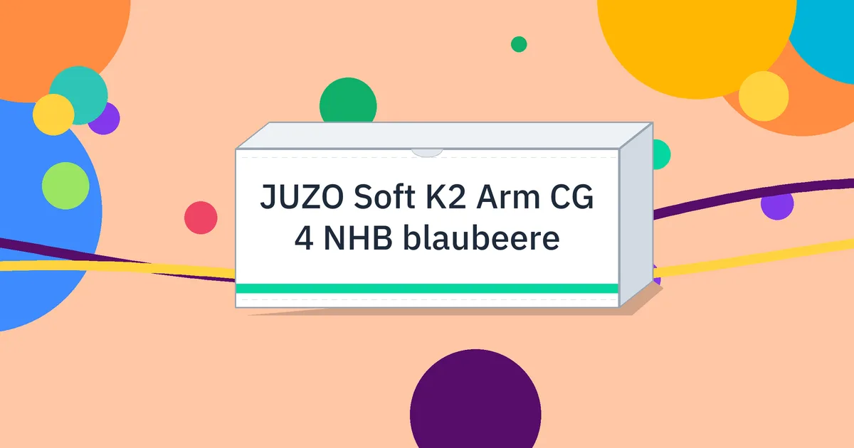 Symbolbild: Packung mit der Aufschrift JUZO Soft K2 Arm CG 4 NHB blaubeere (PZN 15510988) – Verfügbarkeit und Bezug in Apotheken in Frankfurt am Main