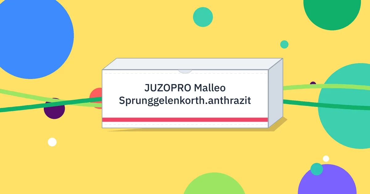 Symbolbild: Packung mit der Aufschrift JUZOPRO Malleo Sprunggelenkorth.anthrazit (PZN 12140456) – Verfügbarkeit und Bezug in Apotheken in Frankfurt am Main