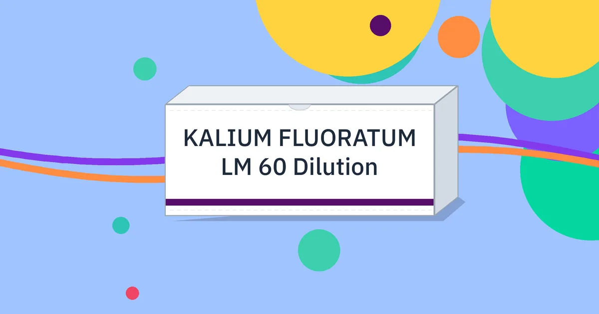 Symbolbild: Packung mit der Aufschrift KALIUM FLUORATUM LM 60 Dilution (PZN 12921774) – Verfügbarkeit und Bezug in Apotheken in Frankfurt am Main