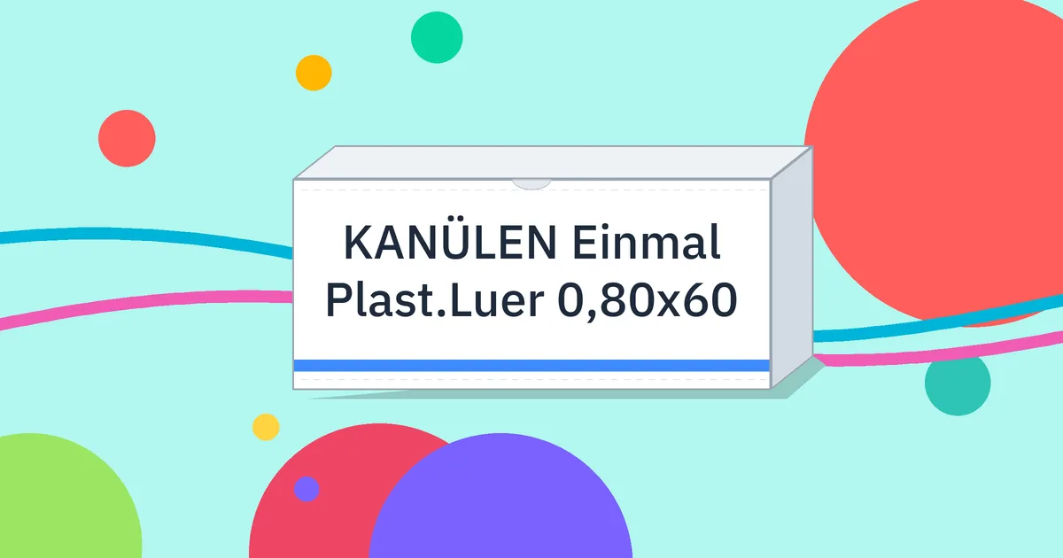 Symbolbild: Packung mit der Aufschrift KANÜLEN Einmal Plast.Luer 0,80x60 (PZN 02440298) – Verfügbarkeit und Bezug in Apotheken in Frankfurt am Main