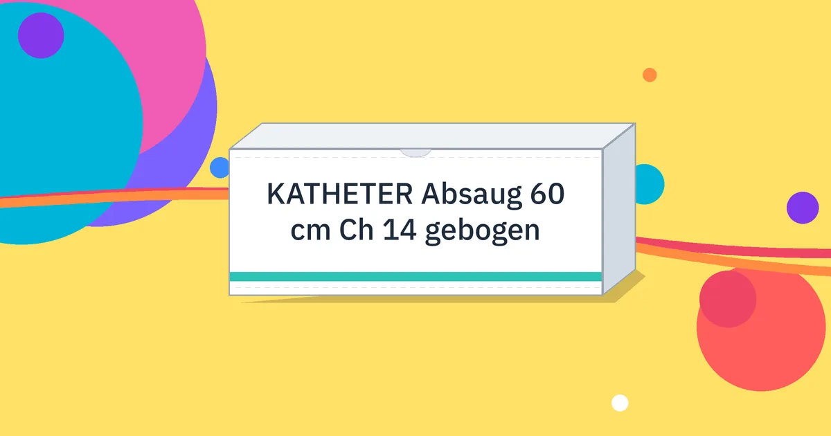 Symbolbild: Packung mit der Aufschrift KATHETER Absaug 60 cm Ch 14 gebogen (PZN 03200797) – Verfügbarkeit und Bezug in Apotheken in Frankfurt am Main