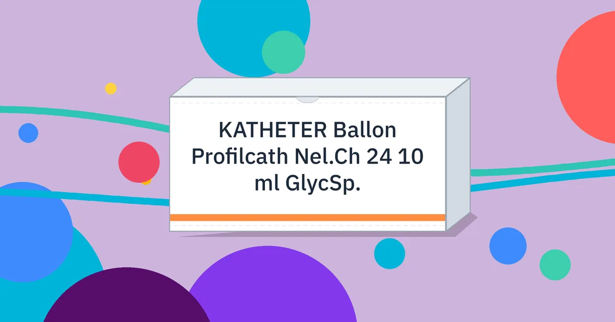 Symbolbild: Packung mit der Aufschrift KATHETER Ballon Profilcath Nel.Ch 24 10 ml GlycSp. (PZN 04903360) – Verfügbarkeit und Bezug in Apotheken in Frankfurt am Main