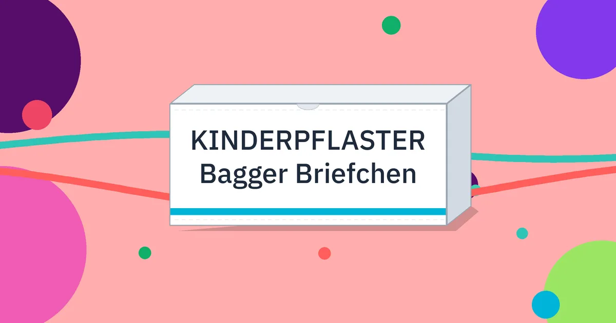 Symbolbild: Packung mit der Aufschrift KINDERPFLASTER Bagger Briefchen (PZN 09078297) – Verfügbarkeit und Bezug in Apotheken in Frankfurt am Main