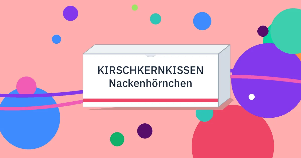Symbolbild: Packung mit der Aufschrift KIRSCHKERNKISSEN Nackenhörnchen (PZN 07606674) – Verfügbarkeit und Bezug in Apotheken in Frankfurt am Main