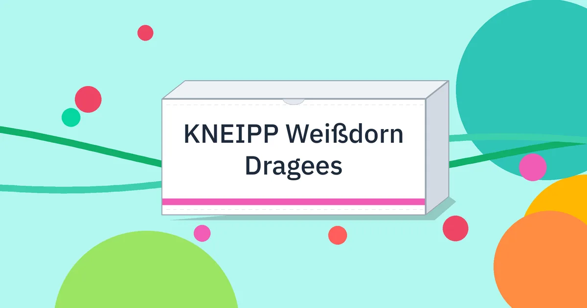 Symbolbild: Packung mit der Aufschrift KNEIPP Weißdorn Dragees (PZN 09929909) – Verfügbarkeit und Bezug in Apotheken in Frankfurt am Main