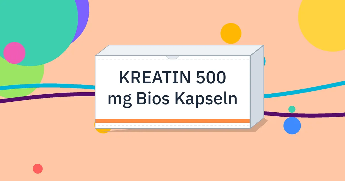 Symbolbild: Packung mit der Aufschrift KREATIN 500 mg Bios Kapseln (PZN 05974126) – Verfügbarkeit und Bezug in Apotheken in Frankfurt am Main