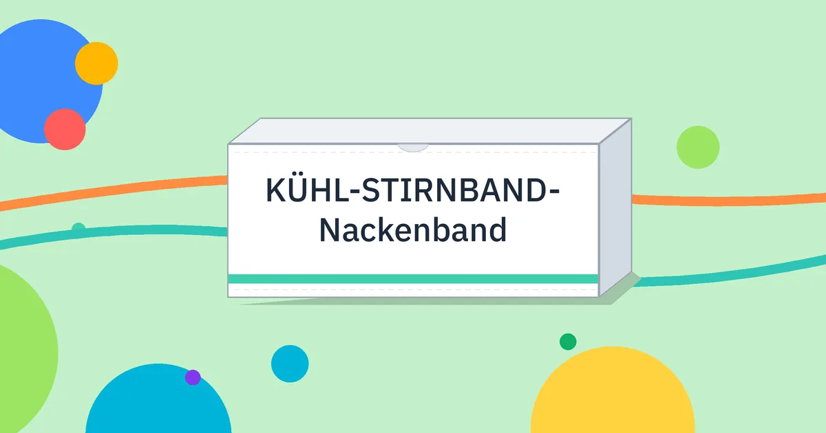 Symbolbild: Packung mit der Aufschrift KÜHL-STIRNBAND-Nackenband (PZN 02291852) – Verfügbarkeit und Bezug in Apotheken in Frankfurt am Main