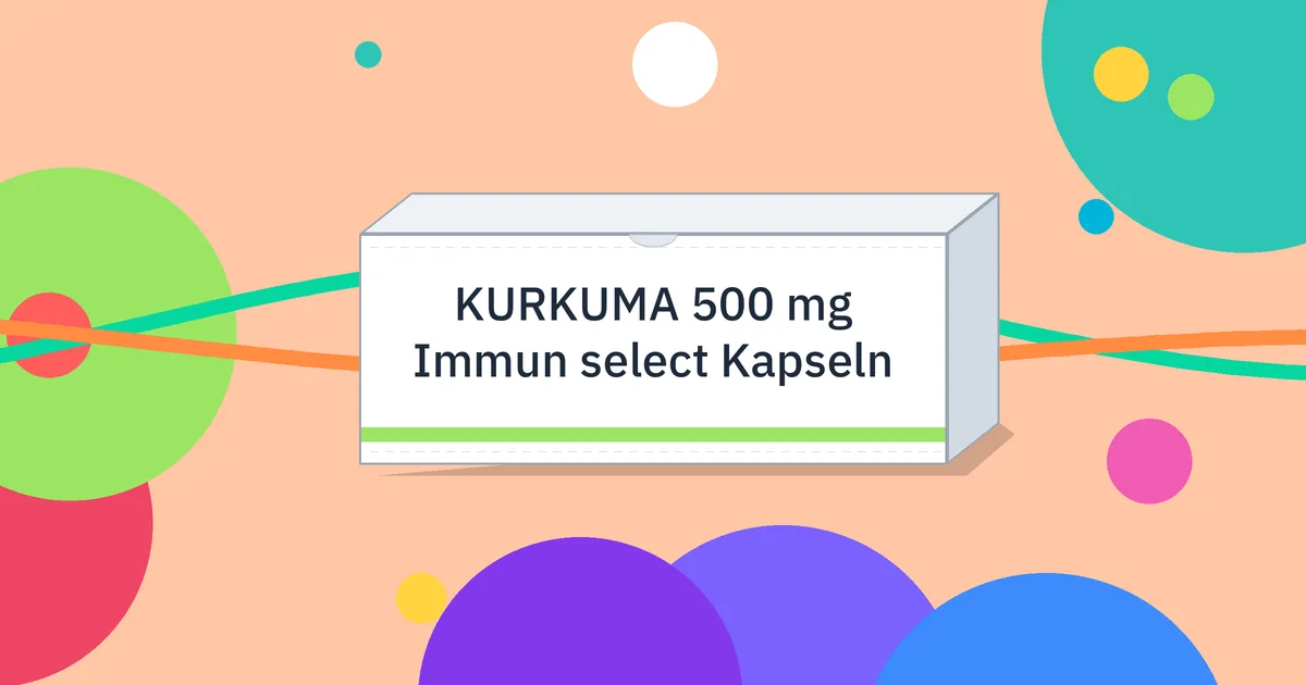 Symbolbild: Packung mit der Aufschrift KURKUMA 500 mg Immun select Kapseln (PZN 17259570) – Verfügbarkeit und Bezug in Apotheken in Frankfurt am Main