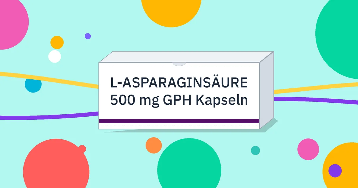 Symbolbild: Packung mit der Aufschrift L-ASPARAGINSÄURE 500 mg GPH Kapseln (PZN 07766917) – Verfügbarkeit und Bezug in Apotheken in Frankfurt am Main