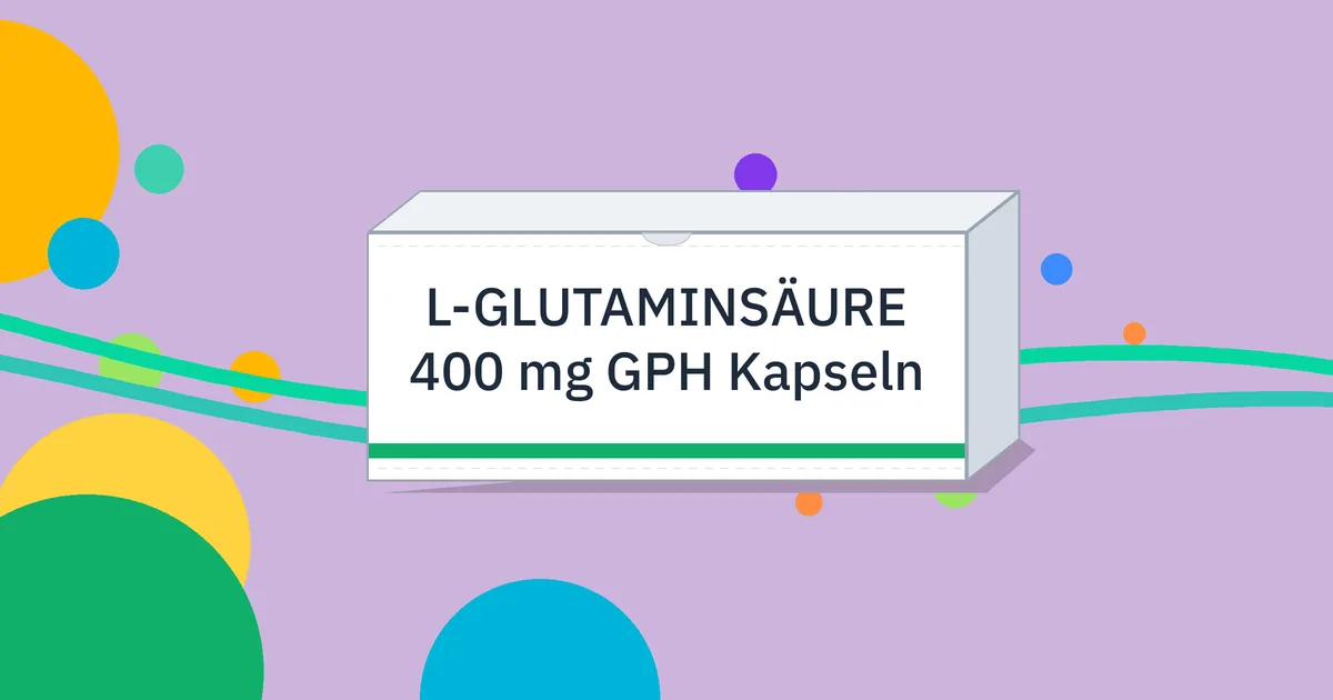 Symbolbild: Packung mit der Aufschrift L-GLUTAMINSÄURE 400 mg GPH Kapseln (PZN 10521562) – Verfügbarkeit und Bezug in Apotheken in Frankfurt am Main