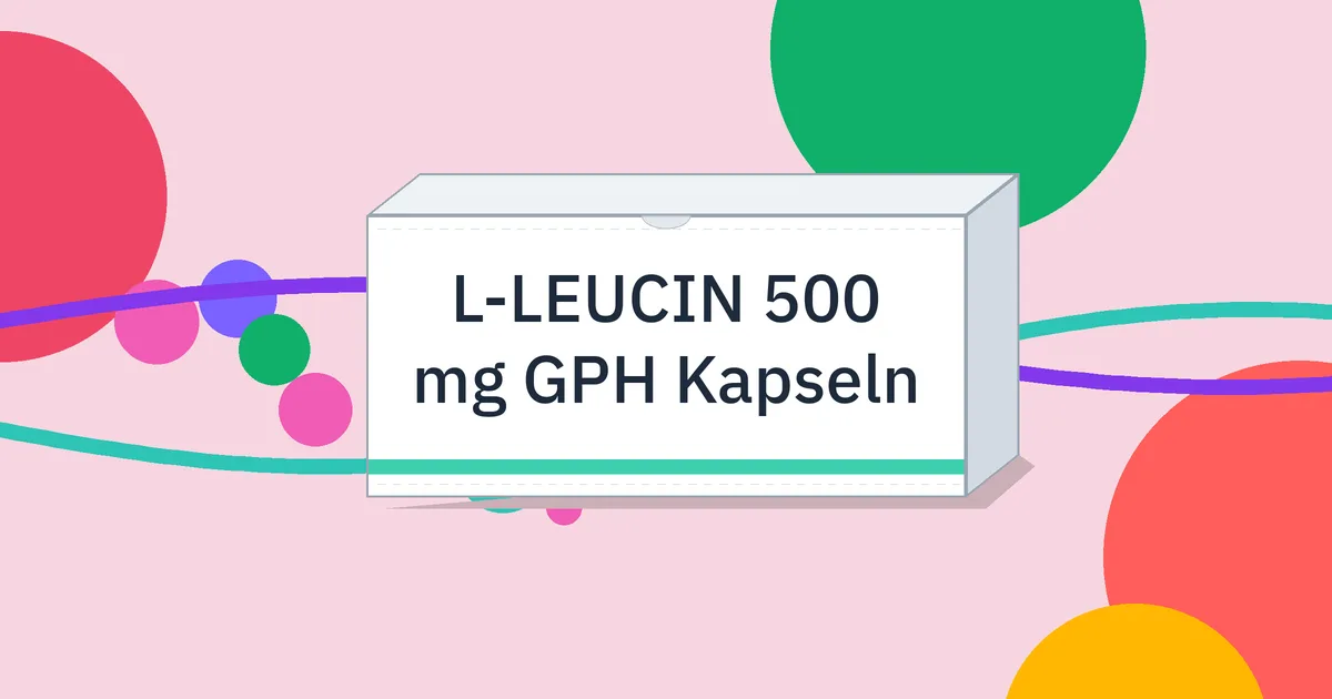 Symbolbild: Packung mit der Aufschrift L-LEUCIN 500 mg GPH Kapseln (PZN 08403772) – Verfügbarkeit und Bezug in Apotheken in Frankfurt am Main