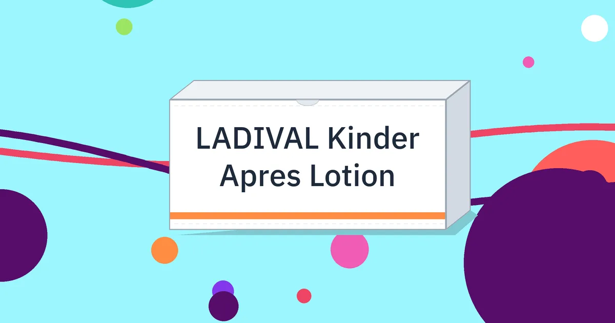 Symbolbild: Packung mit der Aufschrift LADIVAL Kinder Apres Lotion (PZN 09240786) – Verfügbarkeit und Bezug in Apotheken in Frankfurt am Main