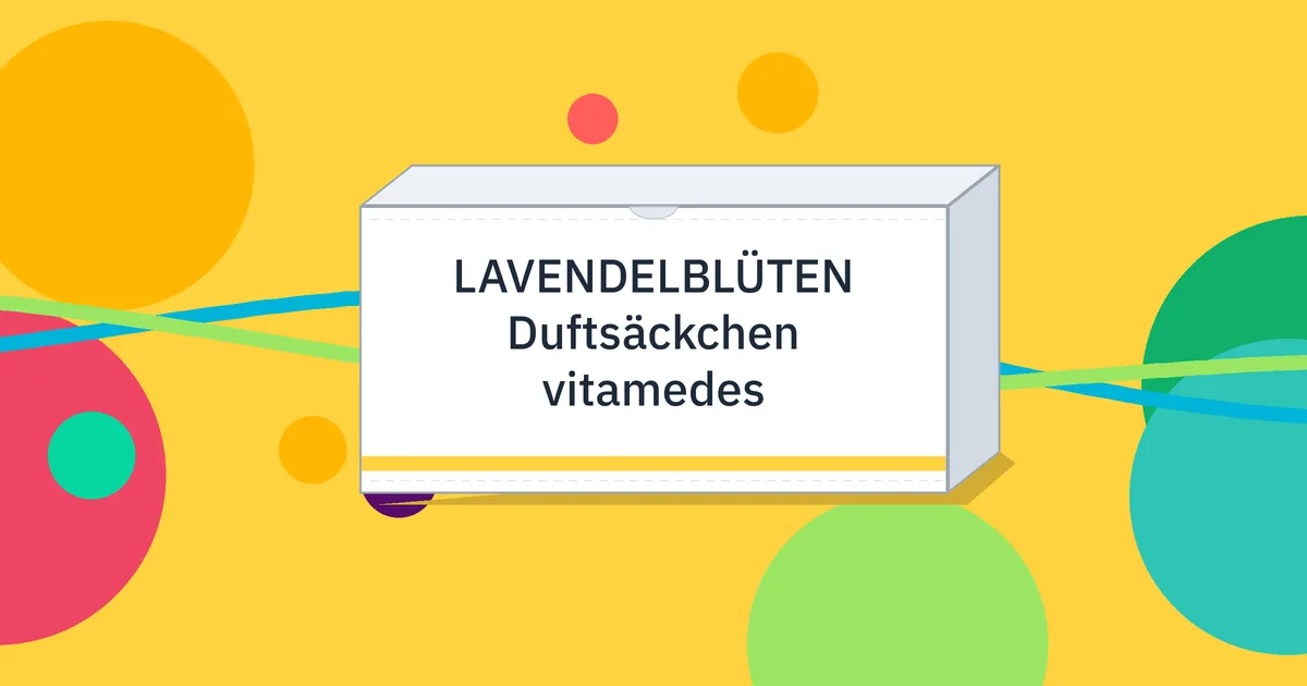 Symbolbild: Packung mit der Aufschrift LAVENDELBLÜTEN Duftsäckchen vitamedes (PZN 19823572) – Verfügbarkeit und Bezug in Apotheken in Frankfurt am Main