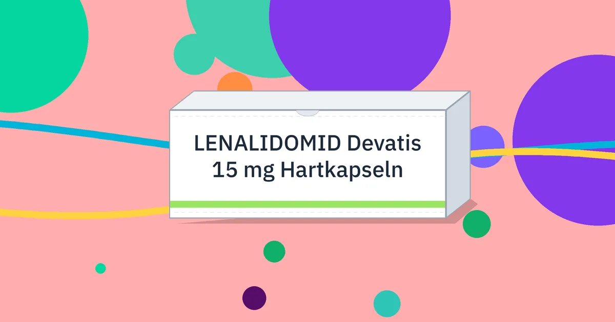 Symbolbild: Packung mit der Aufschrift LENALIDOMID Devatis 15 mg Hartkapseln (PZN 17490994) – Verfügbarkeit und Bezug in Apotheken in Frankfurt am Main