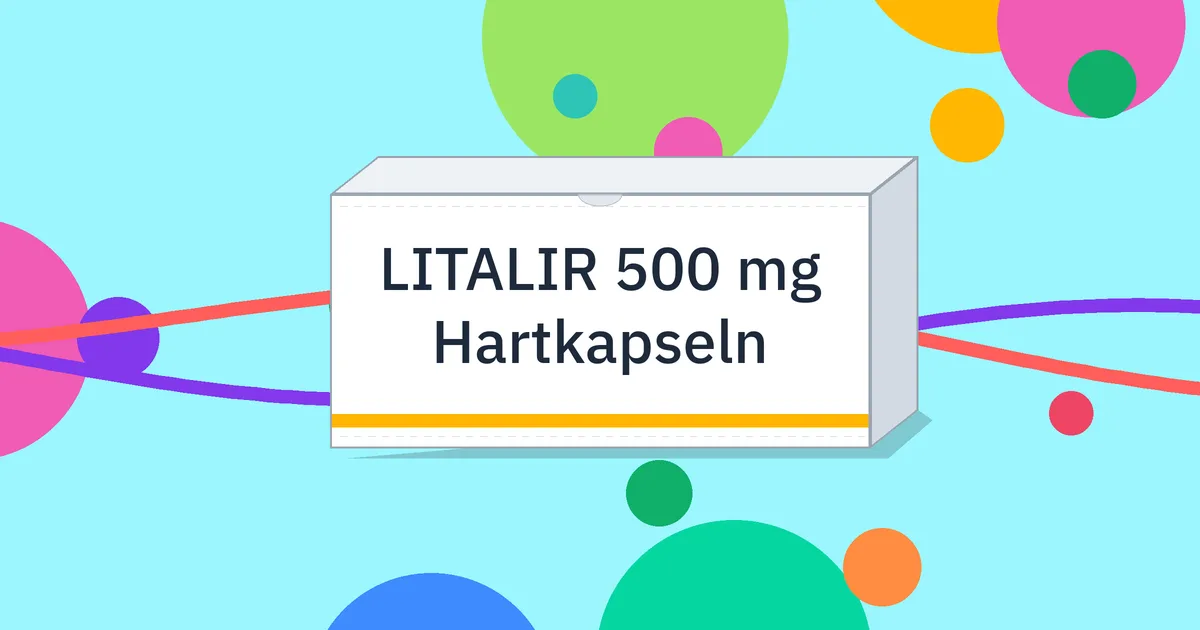 Symbolbild: Packung mit der Aufschrift LITALIR 500 mg Hartkapseln (PZN 16895944) – Verfügbarkeit und Bezug in Apotheken in Frankfurt am Main