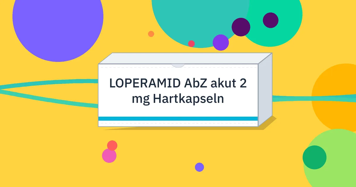 Symbolbild: Packung mit der Aufschrift LOPERAMID AbZ akut 2 mg Hartkapseln (PZN 16754333) – Verfügbarkeit und Bezug in Apotheken in Frankfurt am Main