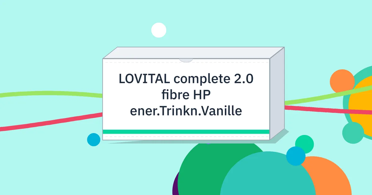 Symbolbild: Packung mit der Aufschrift LOVITAL complete 2.0 fibre HP ener.Trinkn.Vanille (PZN 20629579) – Verfügbarkeit und Bezug in Apotheken in Frankfurt am Main