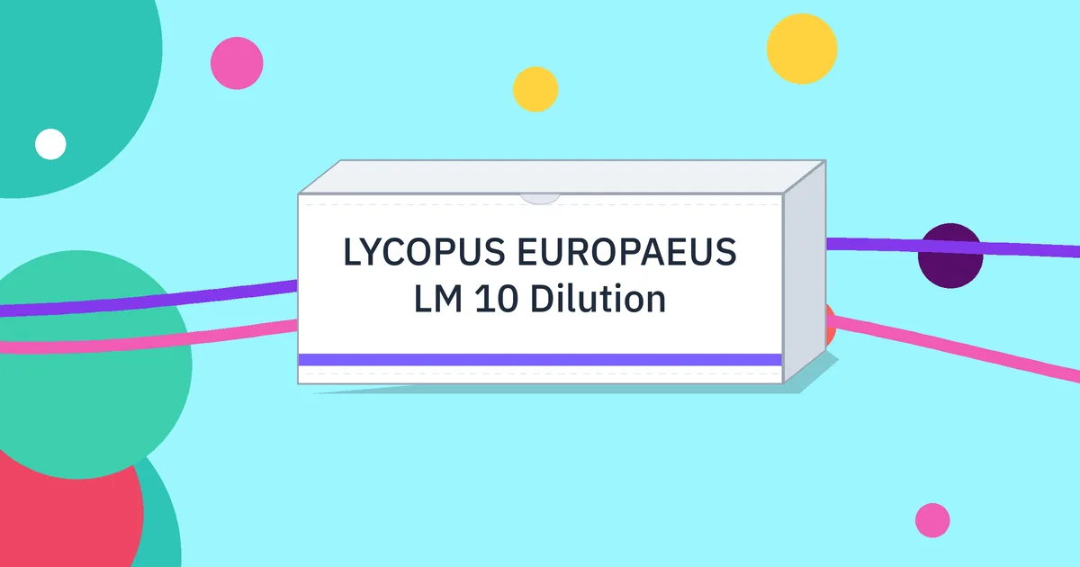 Symbolbild: Packung mit der Aufschrift LYCOPUS EUROPAEUS LM 10 Dilution (PZN 13537983) – Verfügbarkeit und Bezug in Apotheken in Frankfurt am Main