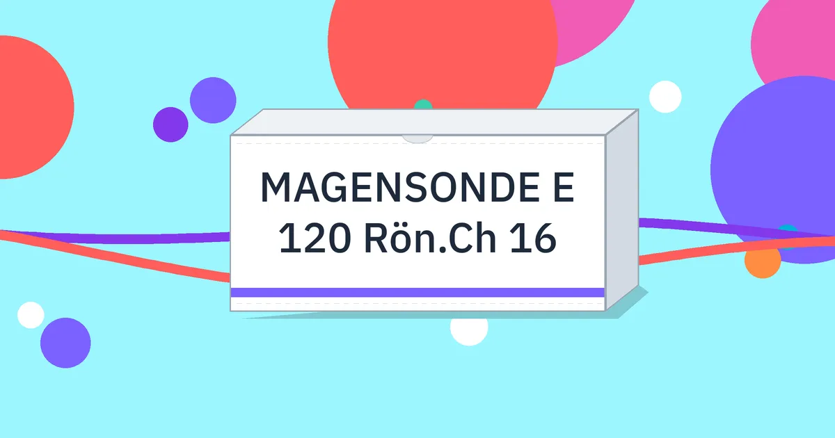 Symbolbild: Packung mit der Aufschrift MAGENSONDE E 120 Rön.Ch 16 (PZN 02442452) – Verfügbarkeit und Bezug in Apotheken in Frankfurt am Main