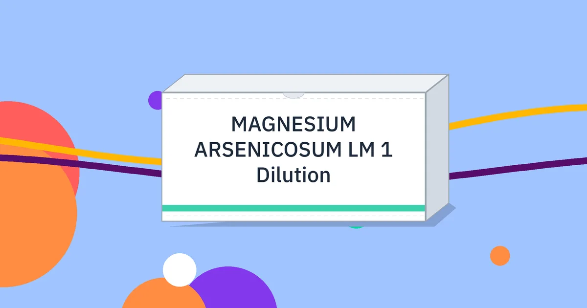 Symbolbild: Packung mit der Aufschrift MAGNESIUM ARSENICOSUM LM 1 Dilution (PZN 12935977) – Verfügbarkeit und Bezug in Apotheken in Frankfurt am Main
