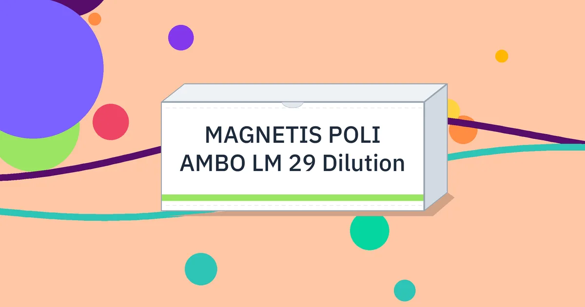 Symbolbild: Packung mit der Aufschrift MAGNETIS POLI AMBO LM 29 Dilution (PZN 12940694) – Verfügbarkeit und Bezug in Apotheken in Frankfurt am Main