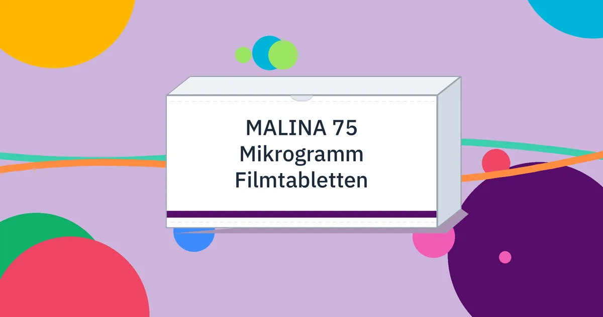 Symbolbild: Packung mit der Aufschrift MALINA 75 Mikrogramm Filmtabletten (PZN 15865527) – Verfügbarkeit und Bezug in Apotheken in Frankfurt am Main