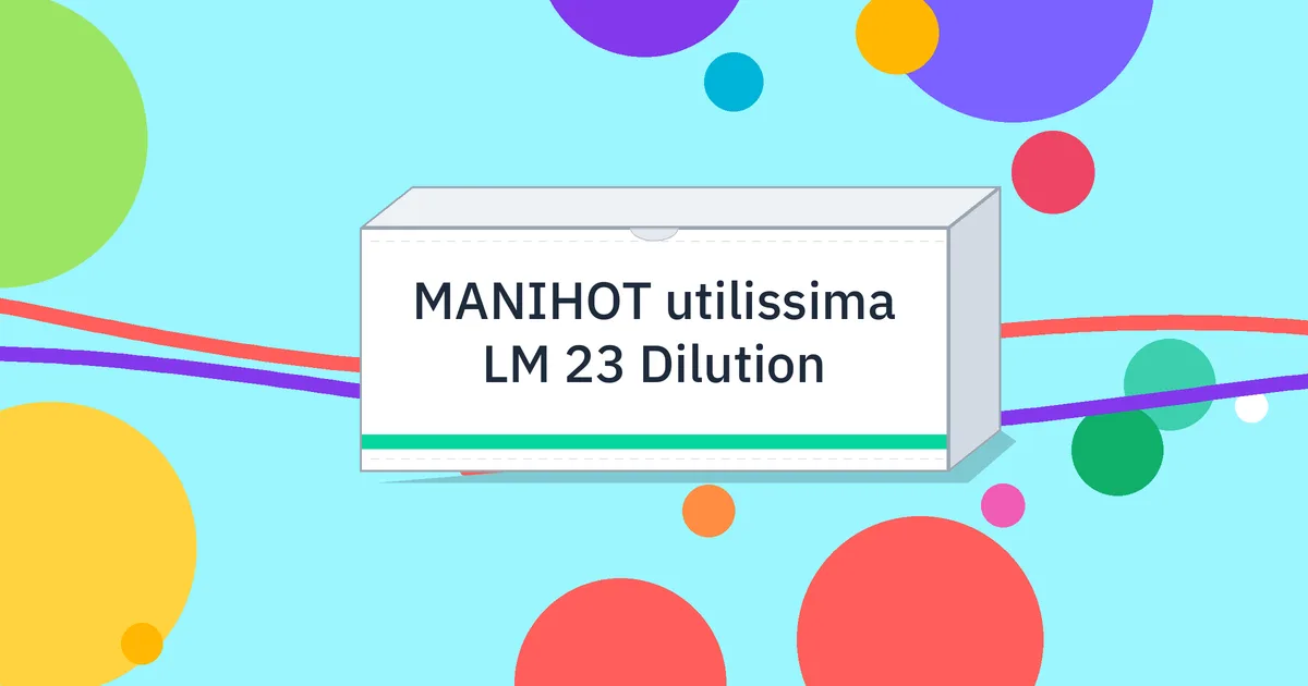Symbolbild: Packung mit der Aufschrift MANIHOT utilissima LM 23 Dilution (PZN 13601095) – Verfügbarkeit und Bezug in Apotheken in Frankfurt am Main