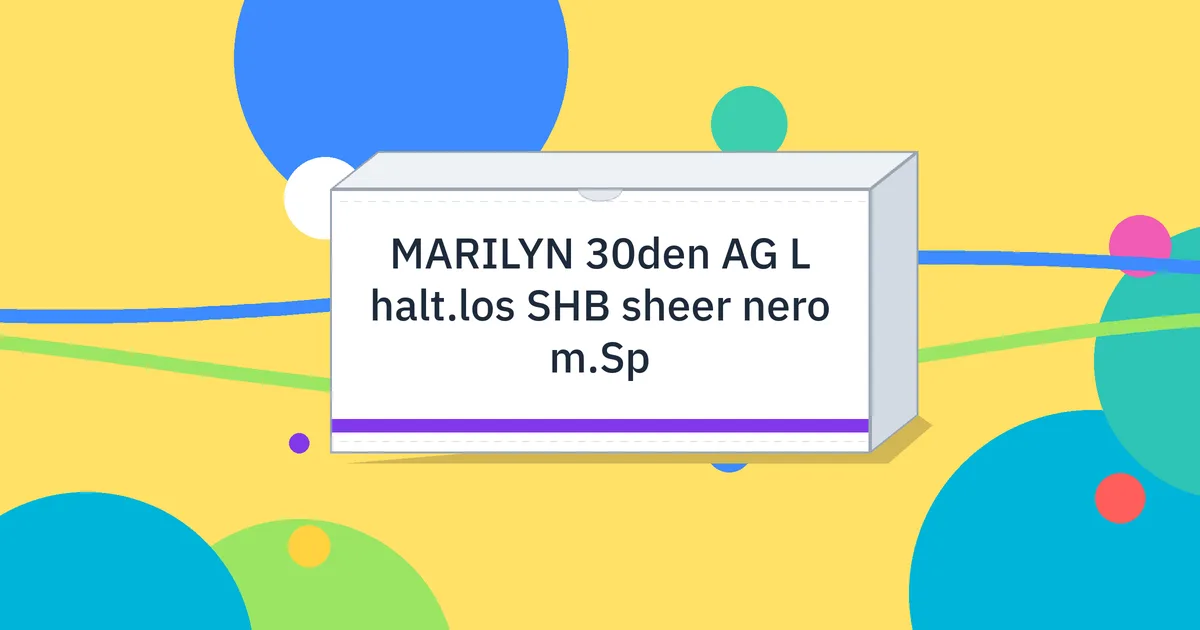 Symbolbild: Packung mit der Aufschrift MARILYN 30den AG L halt.los SHB sheer nero m.Sp (PZN 16186426) – Verfügbarkeit und Bezug in Apotheken in Frankfurt am Main