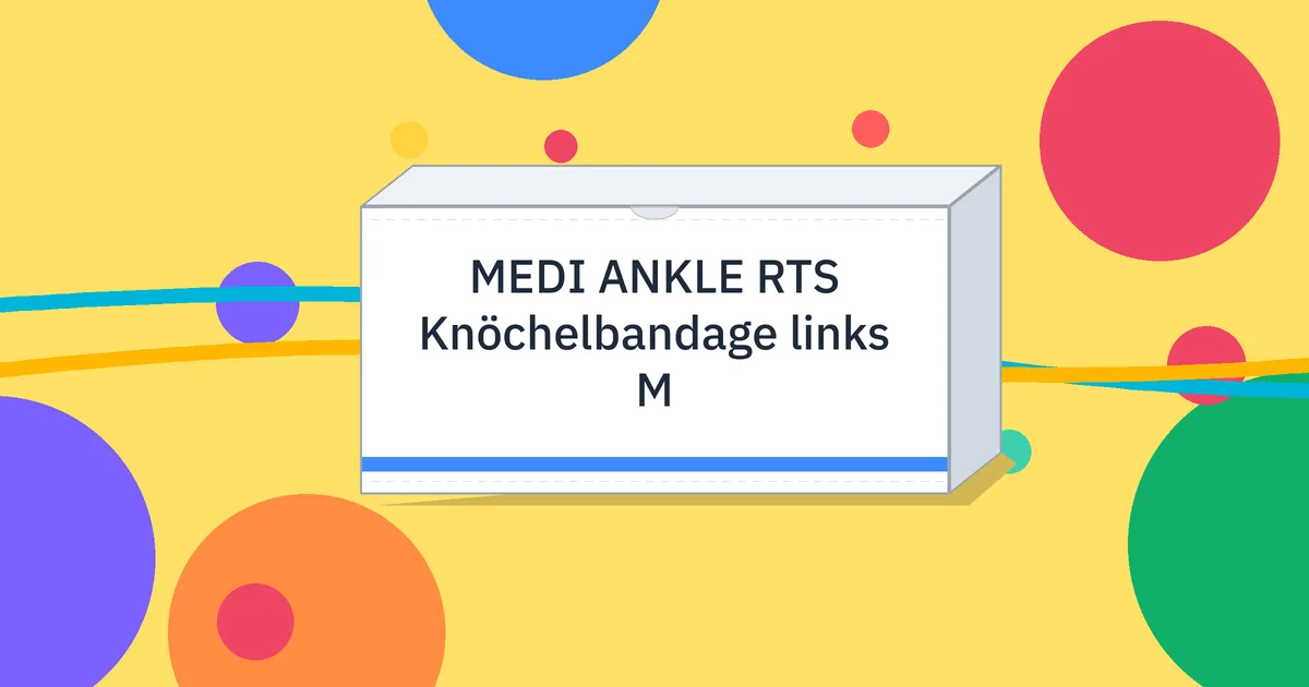 Symbolbild: Packung mit der Aufschrift MEDI ANKLE RTS Knöchelbandage links M (PZN 19891556) – Verfügbarkeit und Bezug in Apotheken in Frankfurt am Main