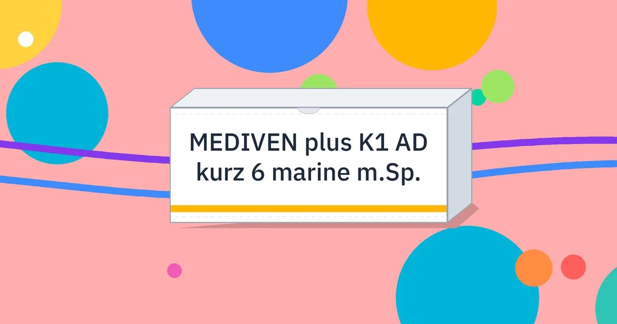 Symbolbild: Packung mit der Aufschrift MEDIVEN plus K1 AD kurz 6 marine m.Sp. (PZN 15043570) – Verfügbarkeit und Bezug in Apotheken in Frankfurt am Main