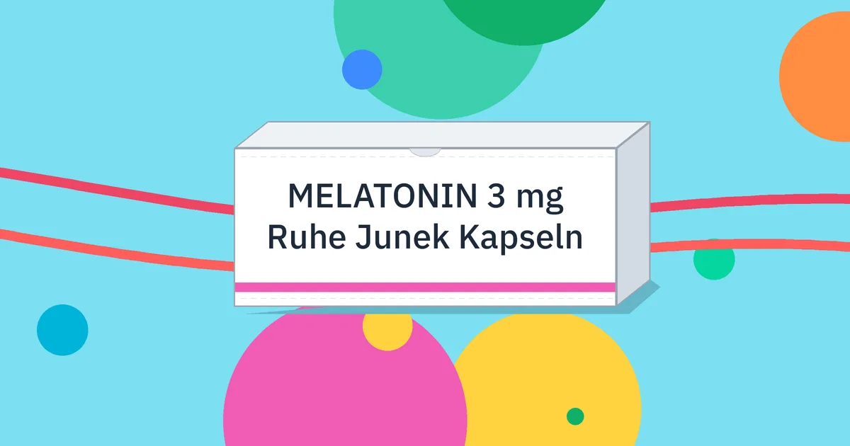 Symbolbild: Packung mit der Aufschrift MELATONIN 3 mg Ruhe Junek Kapseln (PZN 17900506) – Verfügbarkeit und Bezug in Apotheken in Frankfurt am Main