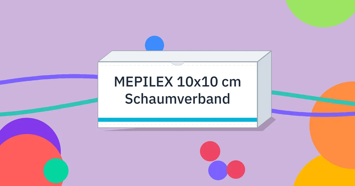 Symbolbild: Packung mit der Aufschrift MEPILEX 10x10 cm Schaumverband (PZN 18268418) – Verfügbarkeit und Bezug in Apotheken in Frankfurt am Main