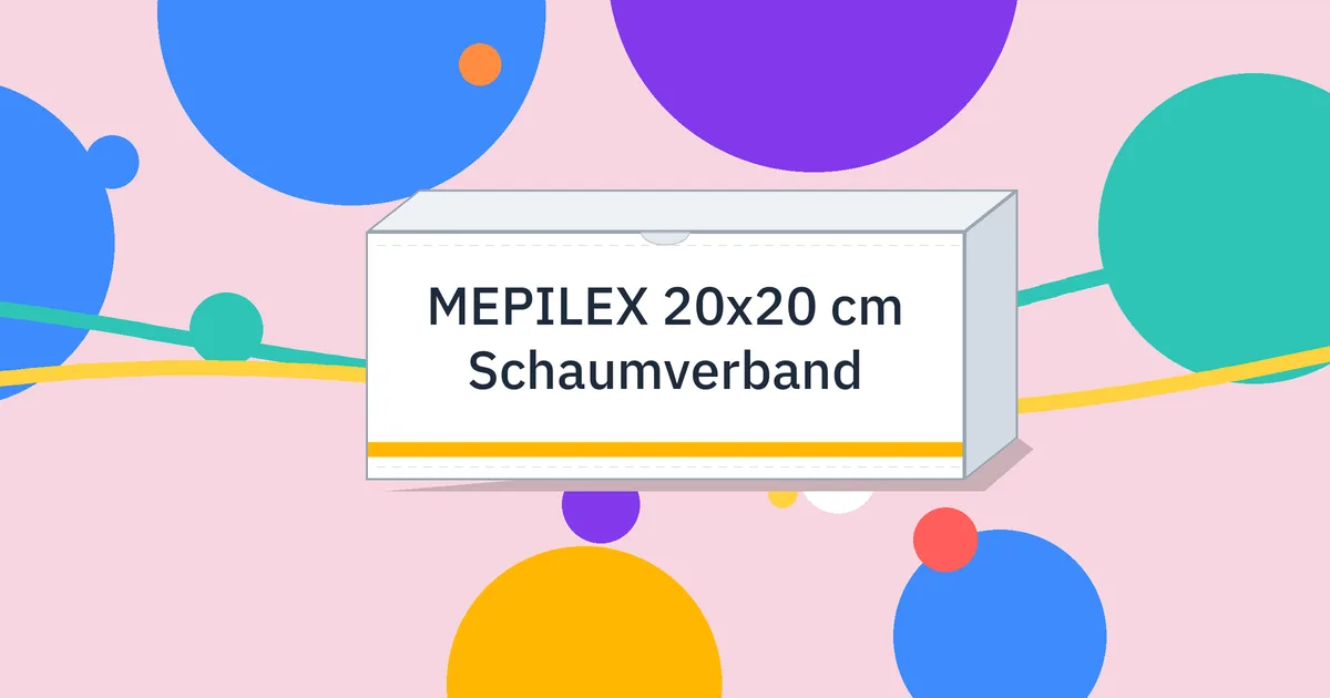 Symbolbild: Packung mit der Aufschrift MEPILEX 20x20 cm Schaumverband (PZN 11137794) – Verfügbarkeit und Bezug in Apotheken in Frankfurt am Main
