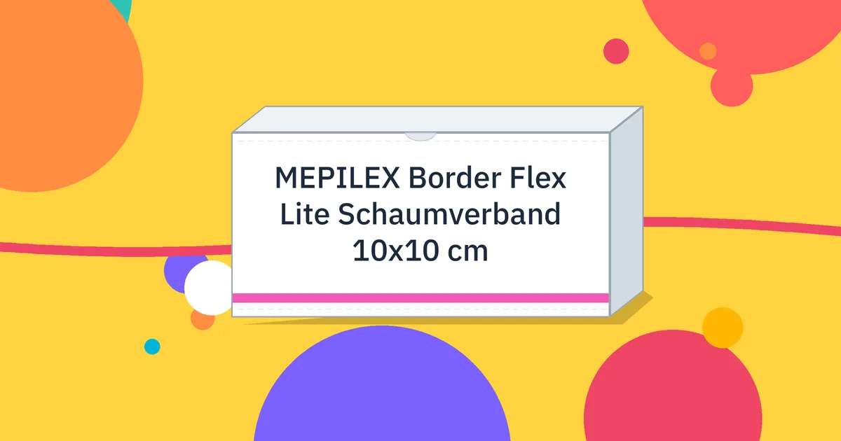 Symbolbild: Packung mit der Aufschrift MEPILEX Border Flex Lite Schaumverband 10x10 cm (PZN 17594274) – Verfügbarkeit und Bezug in Apotheken in Frankfurt am Main