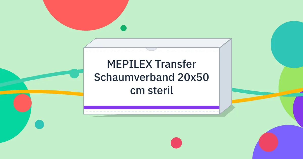 Symbolbild: Packung mit der Aufschrift MEPILEX Transfer Schaumverband 20x50 cm steril (PZN 15328226) – Verfügbarkeit und Bezug in Apotheken in Frankfurt am Main