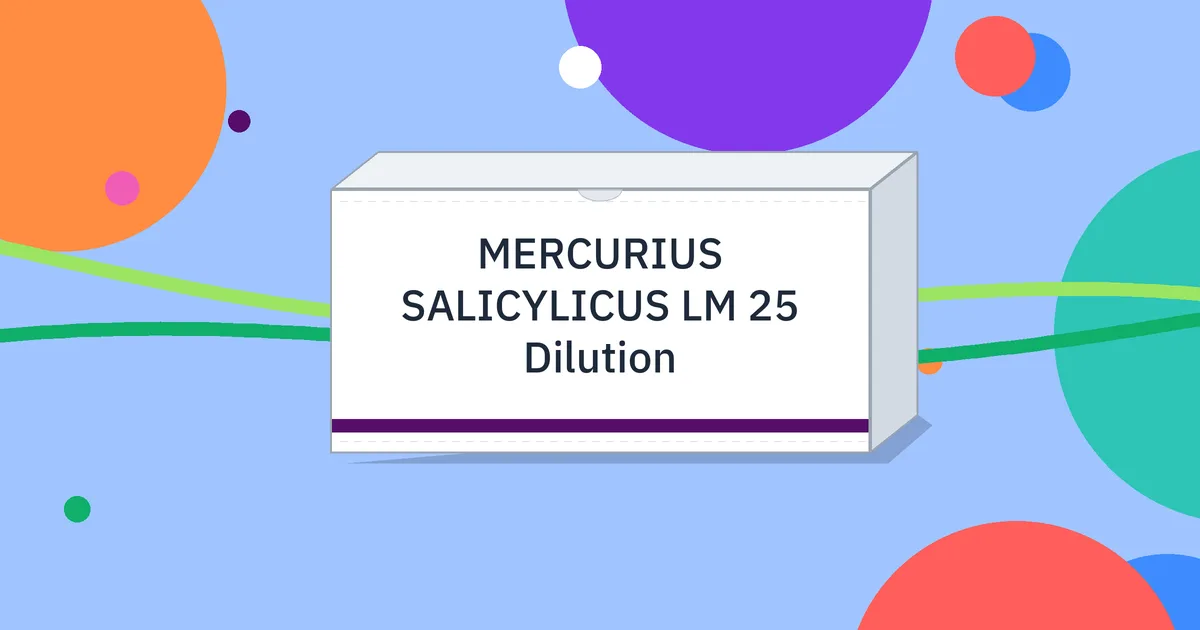 Symbolbild: Packung mit der Aufschrift MERCURIUS SALICYLICUS LM 25 Dilution (PZN 12953780) – Verfügbarkeit und Bezug in Apotheken in Frankfurt am Main