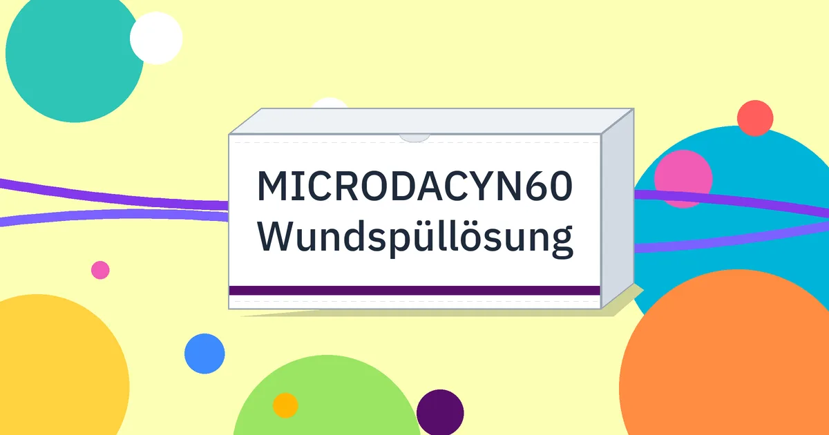 Symbolbild: Packung mit der Aufschrift MICRODACYN60 Wundspüllösung (PZN 13568067) – Verfügbarkeit und Bezug in Apotheken in Frankfurt am Main