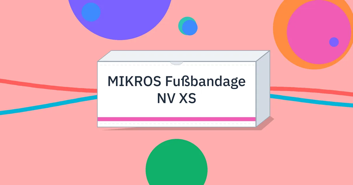 Symbolbild: Packung mit der Aufschrift MIKROS Fußbandage NV XS (PZN 03550623) – Verfügbarkeit und Bezug in Apotheken in Frankfurt am Main