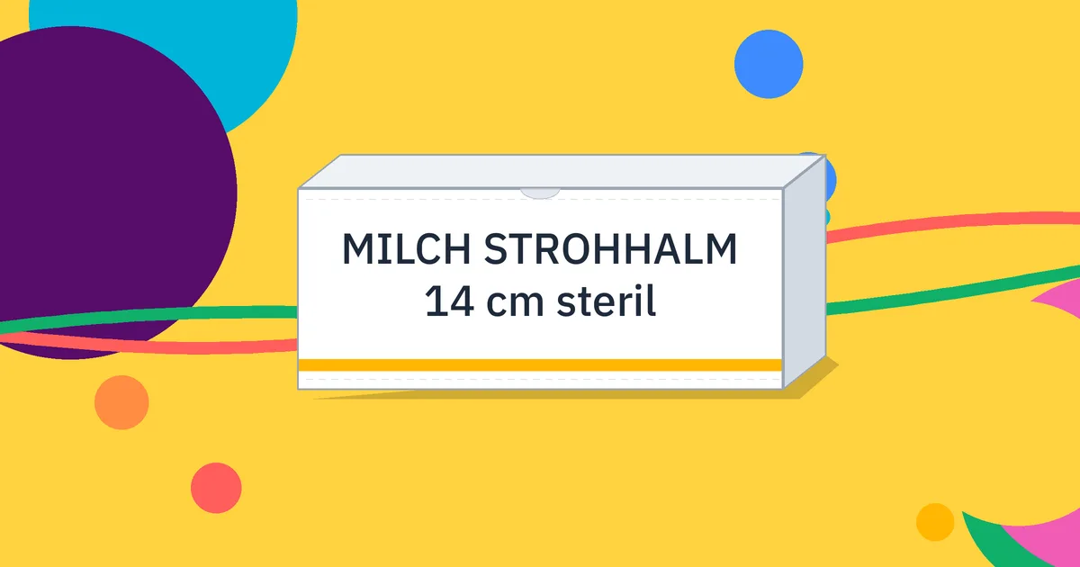 Symbolbild: Packung mit der Aufschrift MILCH STROHHALM 14 cm steril (PZN 13230440) – Verfügbarkeit und Bezug in Apotheken in Frankfurt am Main