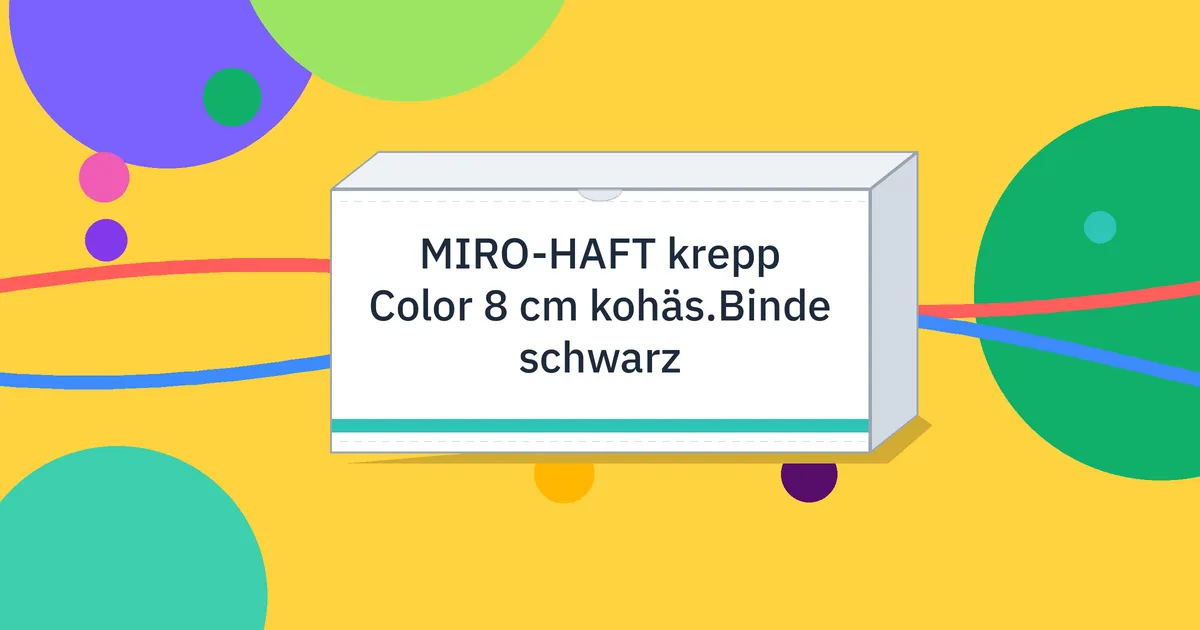 Symbolbild: Packung mit der Aufschrift MIRO-HAFT krepp Color 8 cm kohäs.Binde schwarz (PZN 07698676) – Verfügbarkeit und Bezug in Apotheken in Frankfurt am Main