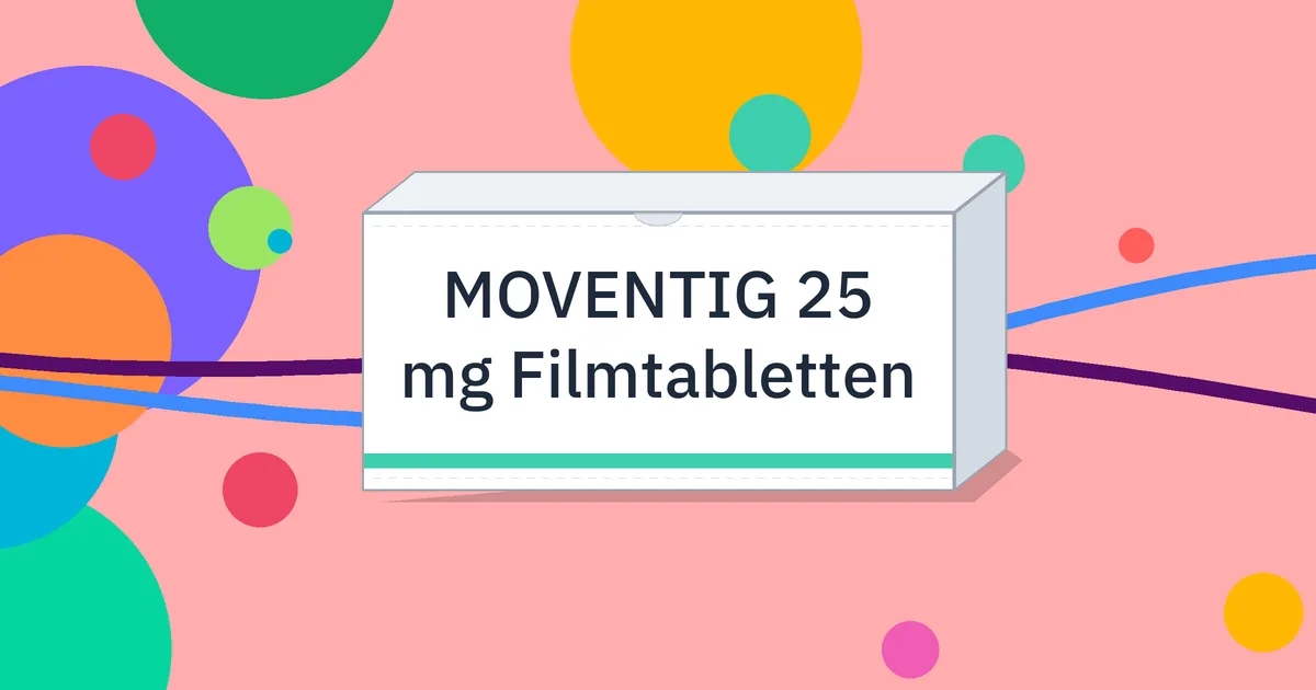 Symbolbild: Packung mit der Aufschrift MOVENTIG 25 mg Filmtabletten (PZN 12526523) – Verfügbarkeit und Bezug in Apotheken in Frankfurt am Main