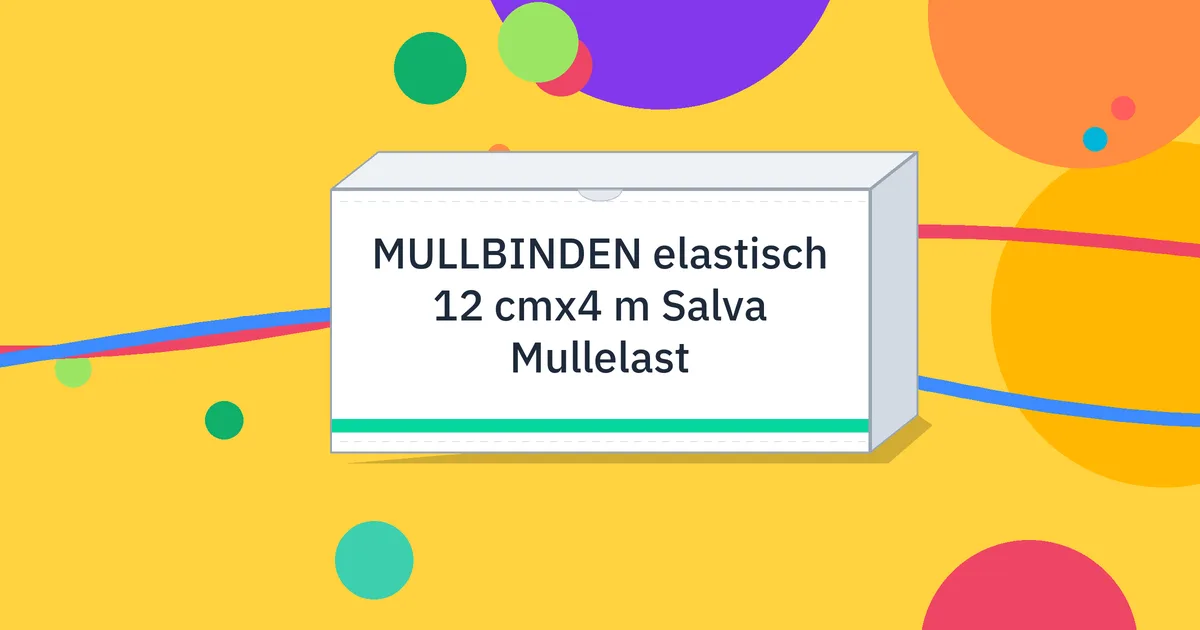 Symbolbild: Packung mit der Aufschrift MULLBINDEN elastisch 12 cmx4 m Salva Mullelast (PZN 10351077) – Verfügbarkeit und Bezug in Apotheken in Frankfurt am Main