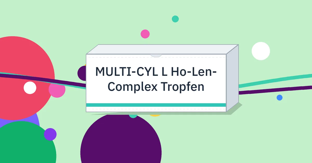 Symbolbild: Packung mit der Aufschrift MULTI-CYL L Ho-Len-Complex Tropfen (PZN 03395499) – Verfügbarkeit und Bezug in Apotheken in Frankfurt am Main